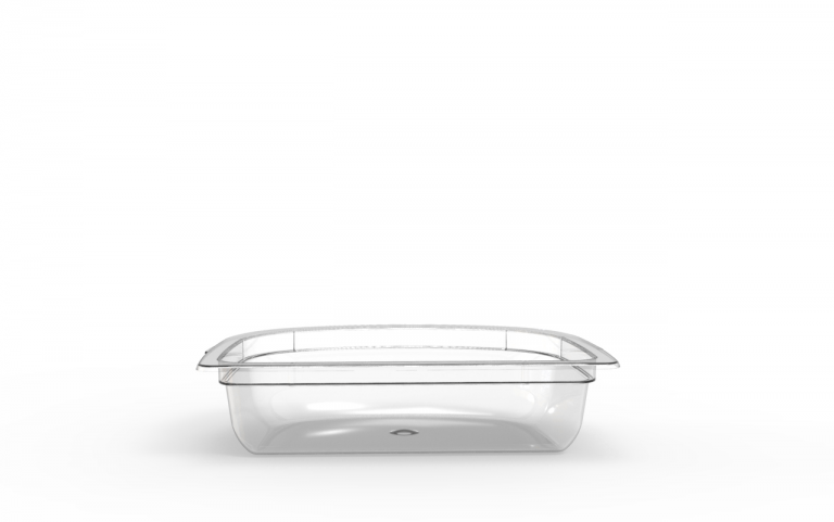 Half moon container 230 cm3 transparent sealable - Europlastiques