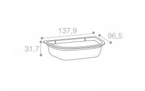 Half moon container 230 cm3 transparent sealable - Europlastiques